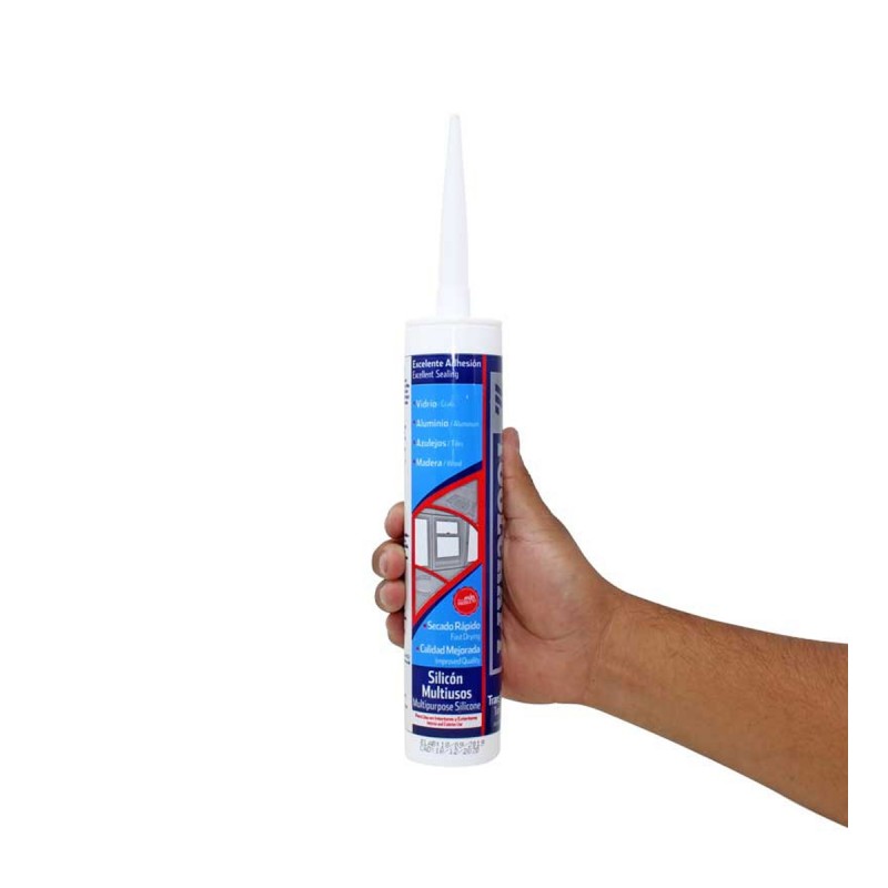 Silicona blanca bote de 300 ml para uso general TC3451 Toolcraft