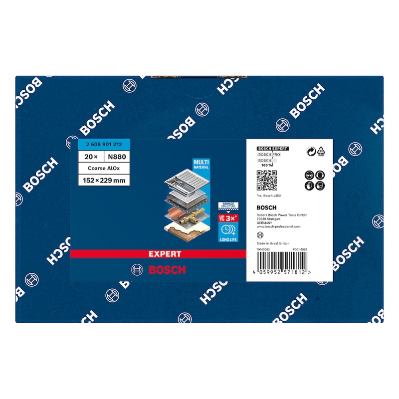 Paño Abrasivo 152 x 229 mm 20 und Bosch Expert 2608.901.212-000