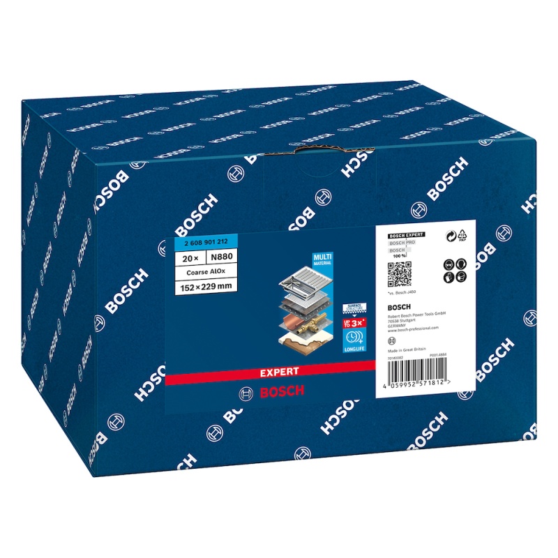 Paño Abrasivo 152 x 229 mm 20 und Bosch Expert 2608.901.212-000