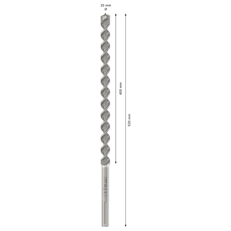 Broca SDS max-4 25 x 400 x 520mm para Concreto Bosch 2608.706.792-000