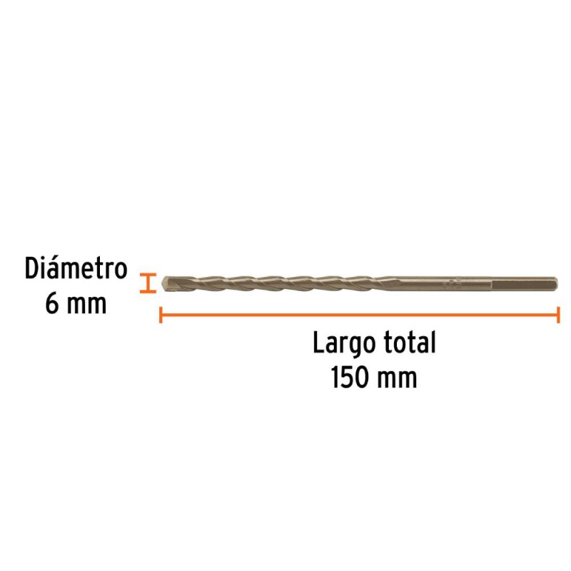 Broca 6 x 150mm para Concreto Truper 102343