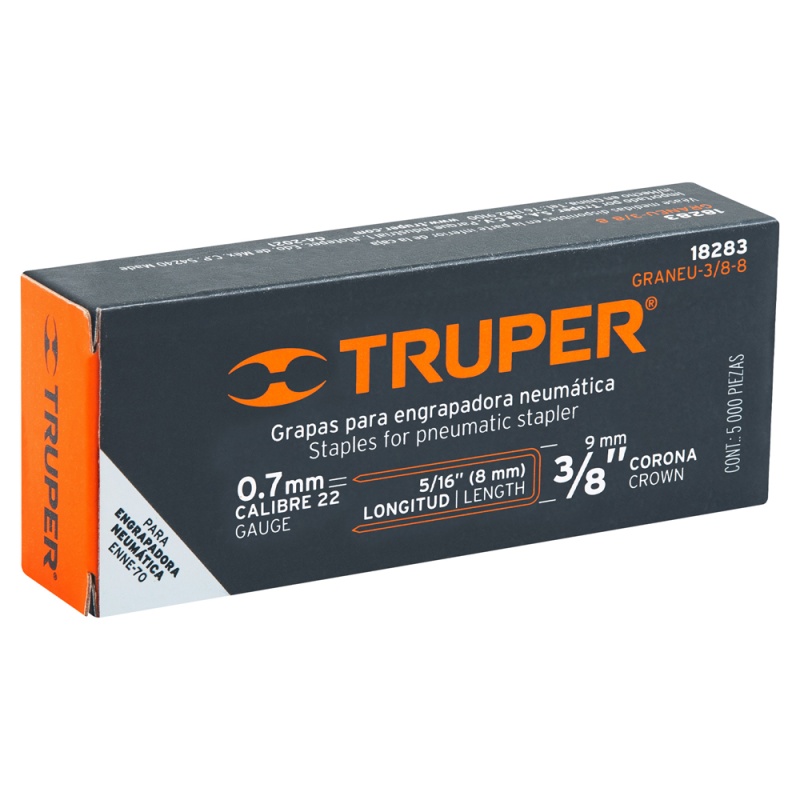 Grapas 5/16" x 3/8" x 0.7mm 5000 Unidades Truper 18283