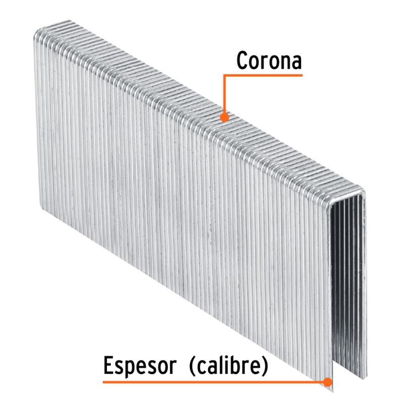 Grapas 1 3/4" x 7/16" x 1.6mm 1000 Unidades Truper 13348