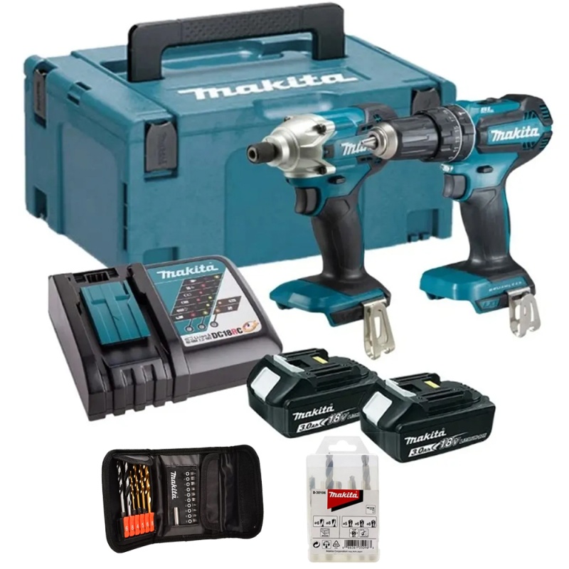 Taladro Perc 1/2"+Atorn de Impacto 1/4" Hex 18V+Set 5 Pzs+Set 17 Pzs