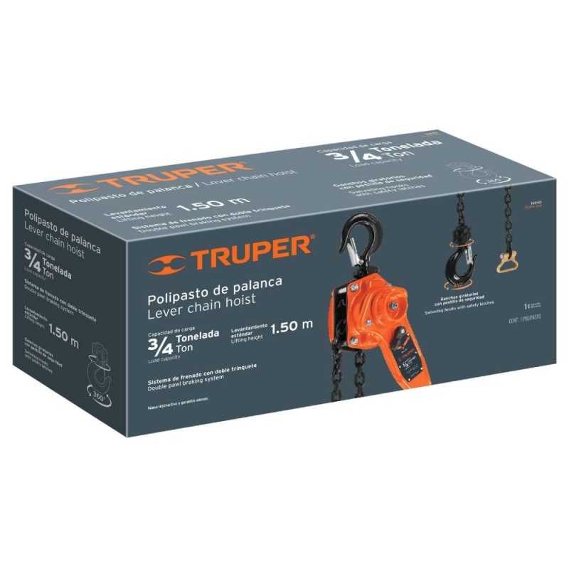 Tecle Industrial con Planca 3/4 Ton Truper 16840